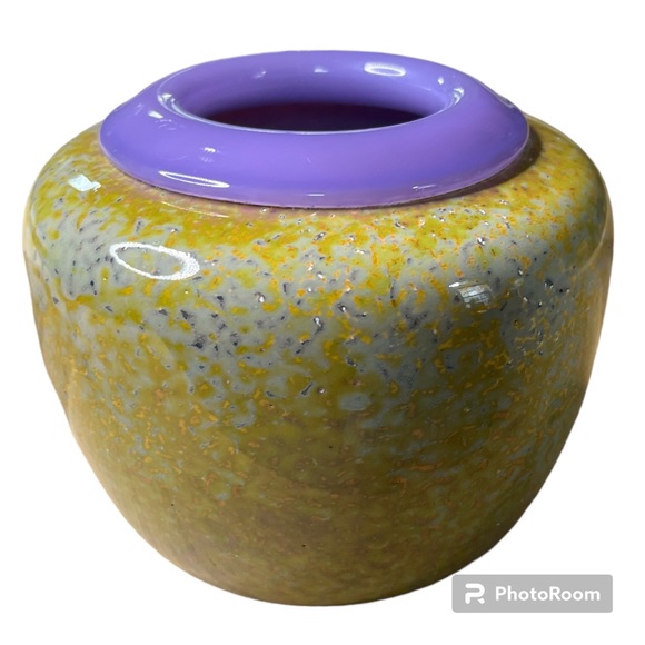 Vintage | Art | Hand Blown Glass Studio Vase Tom Lockart Signed One ...